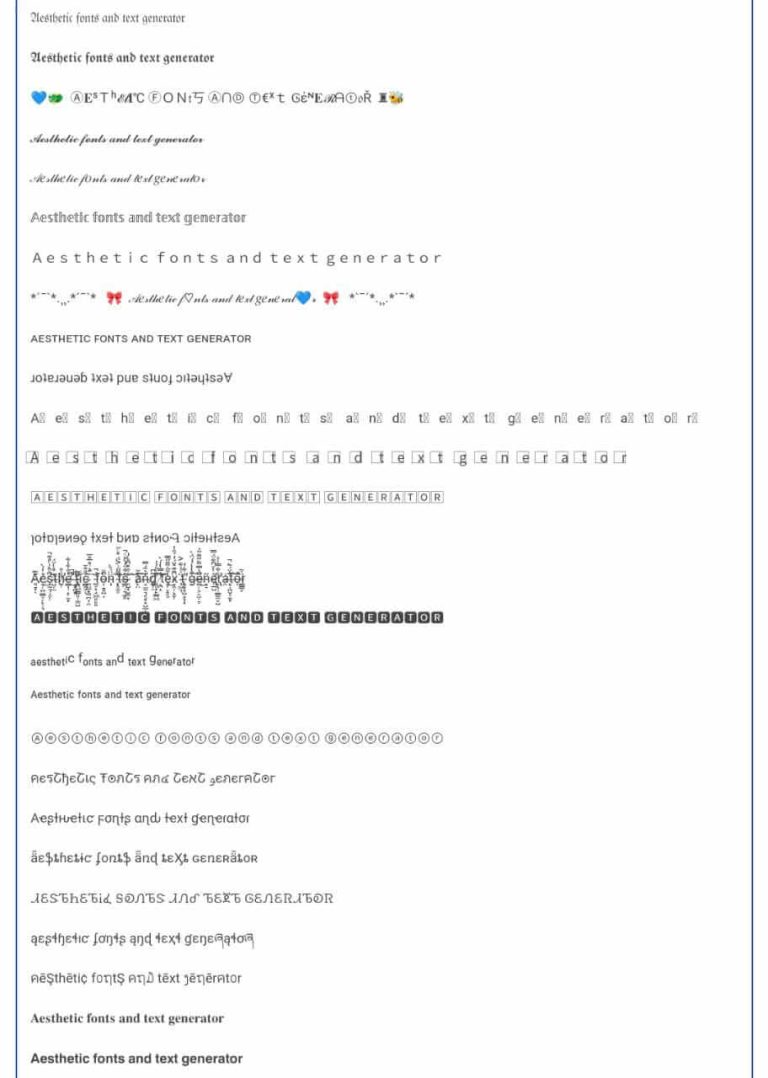 Aesthetic Fonts Generator - copy 🄰🄽🄳 paste